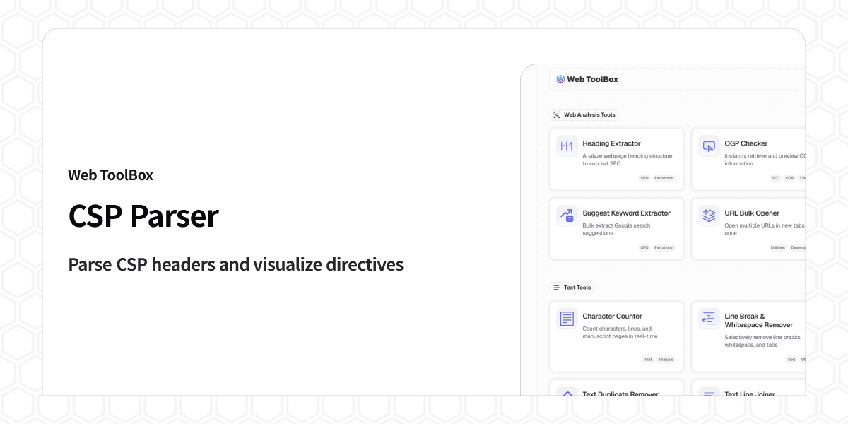 CSP Parser - Parse Content Security Policy | Web ToolBox