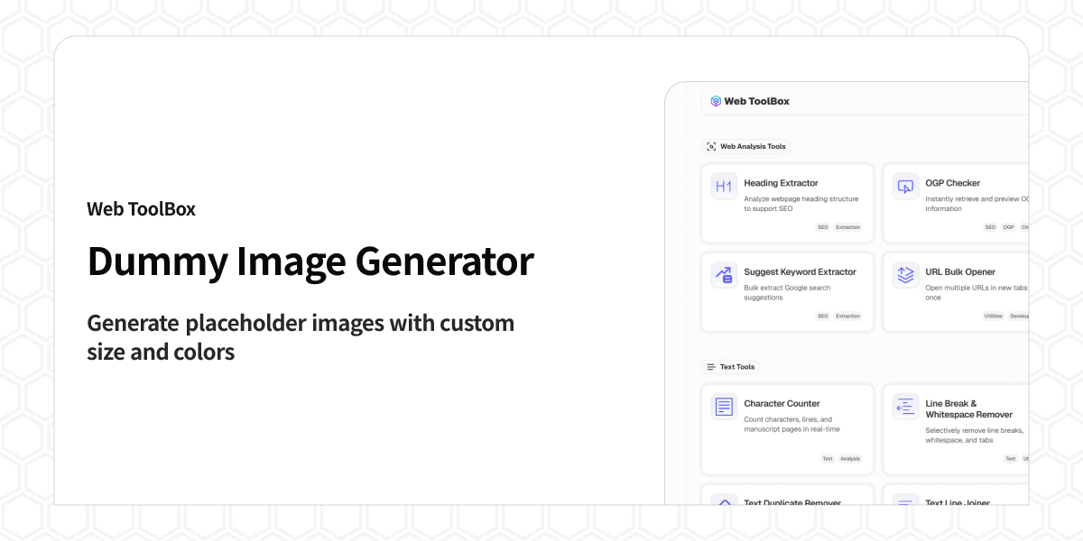 Dummy Image Generator - Create Placeholder Images Instantly | Web ToolBox
