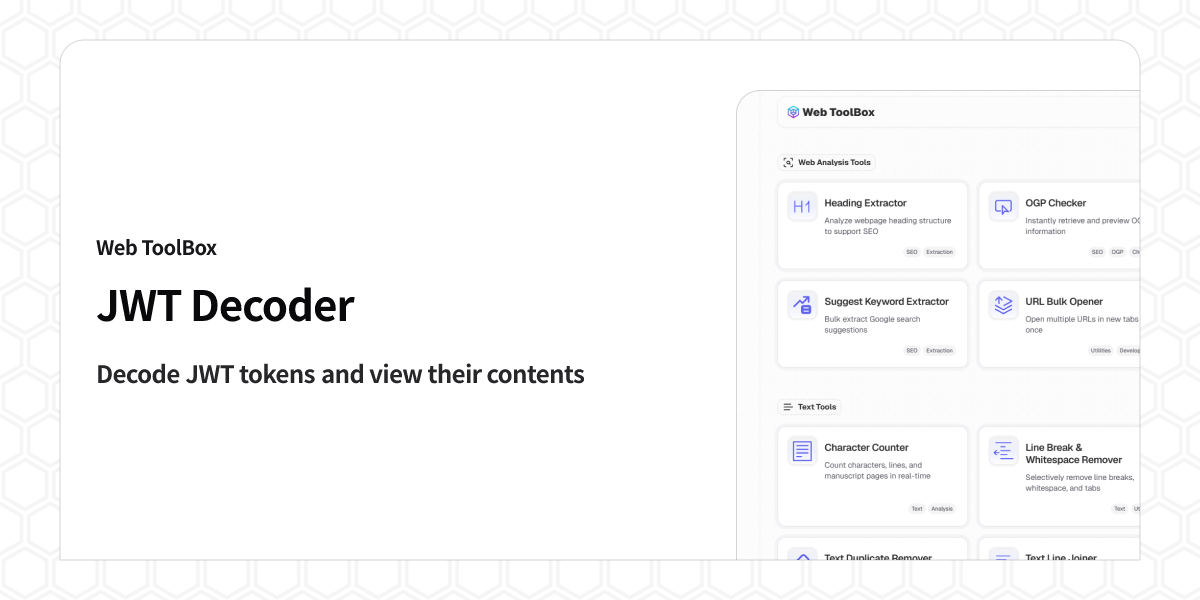 JWT Decoder - Decode JWT Tokens | Web ToolBox